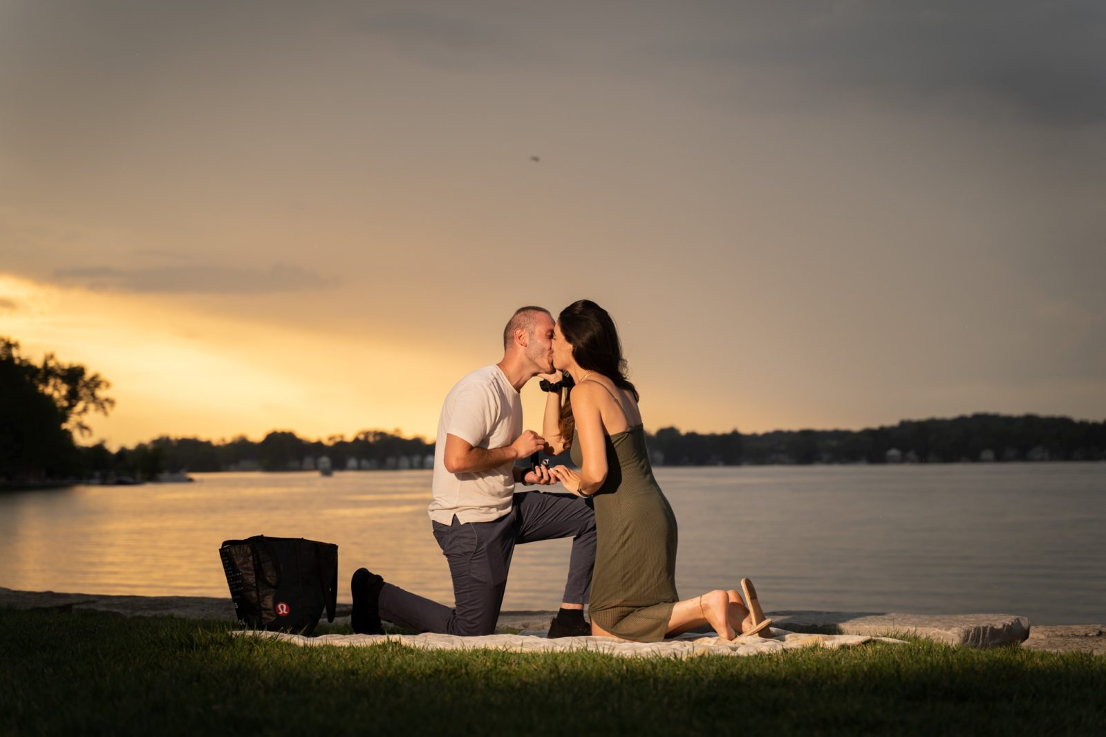 Sunset Proposal at Pavilion Park - Brian Weitzel Photography